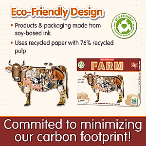 The Learning Journey: Wildlife World - Farm Puzzle - 200pcs Challenging Jigsaw Puzzles - Intellectual Game Learning Education Kids Age 6-12