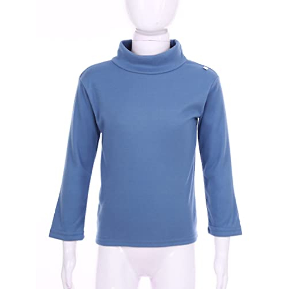 YiZYiF Kids Base Layer Tops Thermal Underwear Boys Girls Long Sleeve Mock Neck Winter Warm Shirts Baselayer T-Shirts Blue 9-10 Years