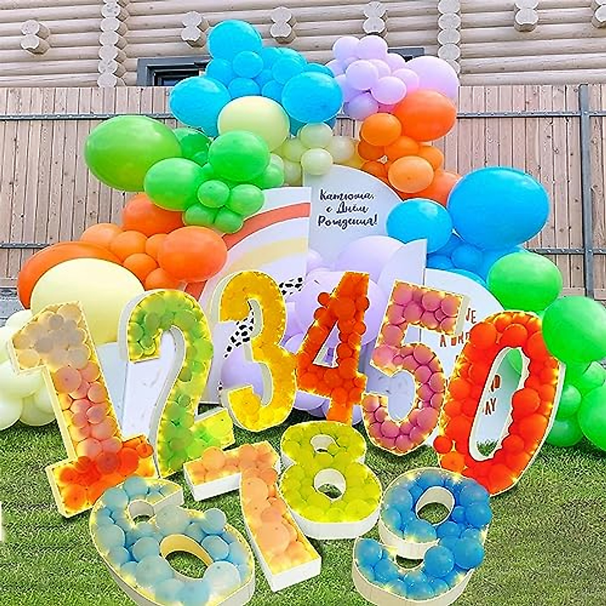 4FT Large Marquee Numbers, Marquee Light Up Numbers, Mosaic Numbers for Balloons, Number 3 Balloon Frame, Marquee Light Up Numbers for 30th Birthday Decorations, Anniversary Party Decor Foam Board