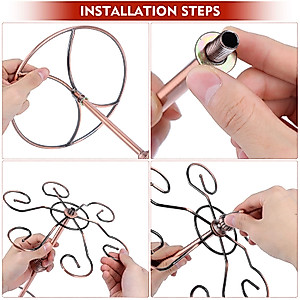 2 Pack Countertop Wine Glass Rack with 6 Hooks Tabletop Wine Glass Stand,Metal Stemware Holder Stand Freestanding Wine Glass Holder Display Rack Elegant Stemware Storage Rack for Home Storage,Bronze