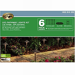 Hampton Bay 1.8-Watt Mediterranean Bronze-Metal Outdoor Integrated LED 3000K Landscape Path Light (6