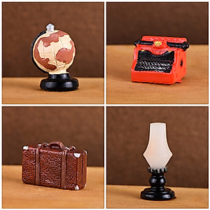 12Pcs Dollhouse Furniture Accessories Decor, Miniature Doll House Retro Home Appliances Ornaments, Mini Simulated Furniture Models for Pretend Play and Diorama DIY