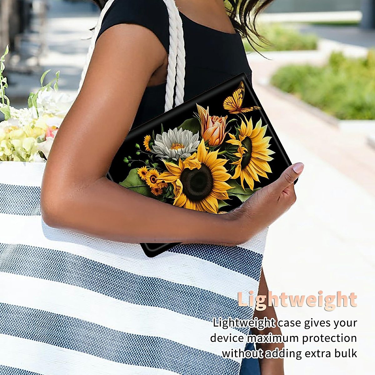 Sunflowers Butterfly Case for Samsung Galaxy Tab S8 (2022) / Galaxy Tab S7 (2020) 11 inch, Multiple Viewing Angles Case with S Pen Holder Auto Sleep/Wake for Galaxy Tab S8 2022