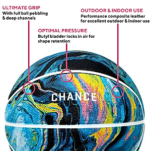 Chance Premium Rubber Outdoor/Indoor Basketball (Size 7, UNI - Multicolor) Standly The Ball Stand