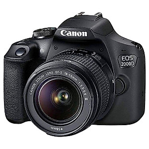 Canon EOS 2000D (Rebel T7) DSLR Camera w/Canon EF-S 18-55mm F/3.5-5.6 Zoom Lens+ Case + 64GB Memory(28pc Bundle)