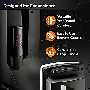 Lasko Oscillating Hybrid Fan and Space Heater for Home, All Season High Velocity Hybrid with Tip-Over Switch, Remote Control, Timer and Thermostat, 37.5 Inches, White, 1500W, FHV820