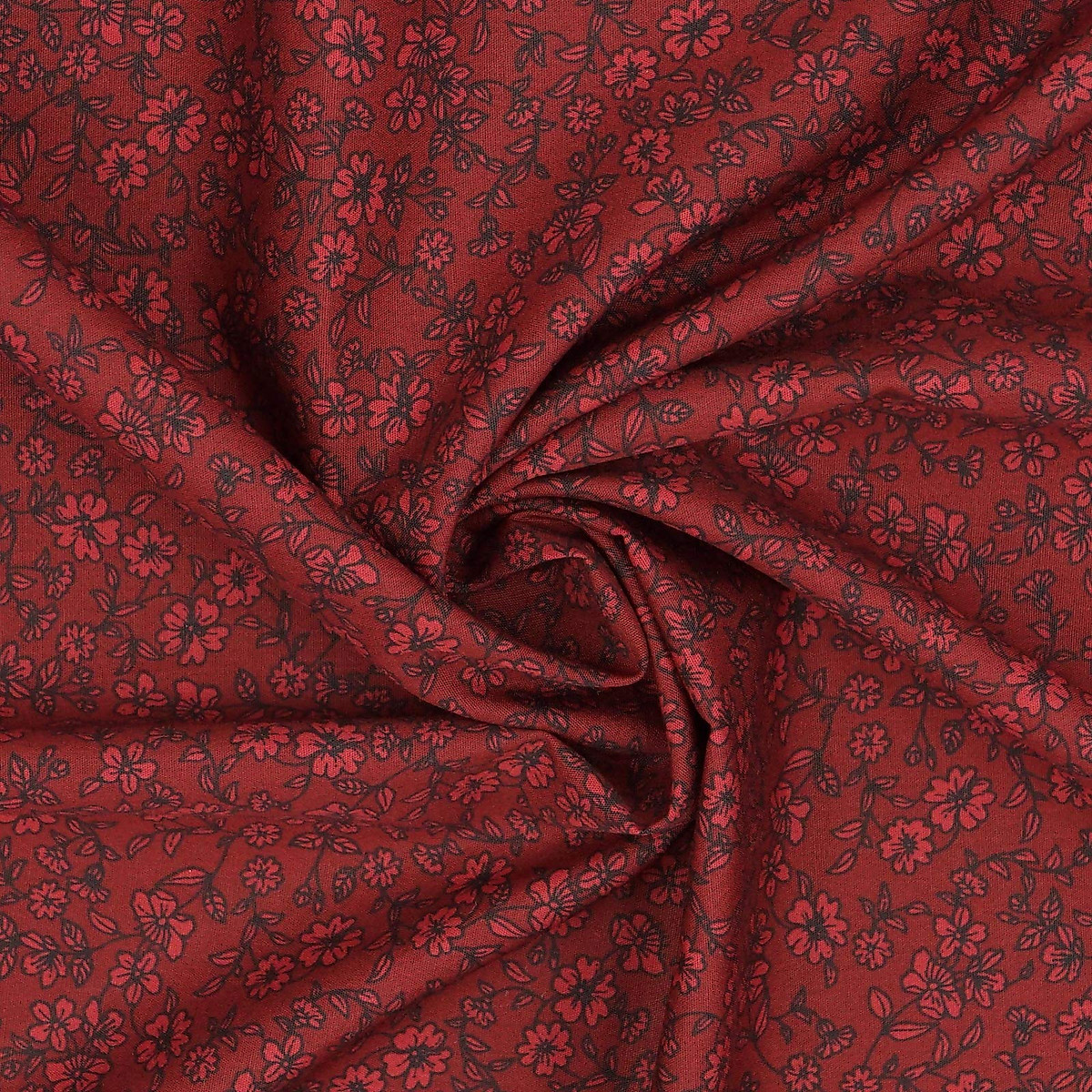 Master FAB -100% Cotton Fabric by The Yard for Sewing DIY Crafting Fashion Design Printed Floral(Spring Flowers Red)