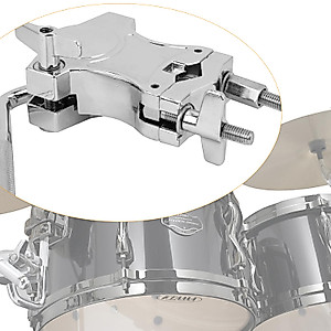 GOGHOST L-Rod Cowbells Cymbal Clamp, Zinc Alloy Percussion Claw, Mounting Bracket for Cowbells, Jam Blocks, Tambourines, Mini Timbales, and Electronic Pads to A Stand, Tom Drum Mount to Stand (L-Rod)