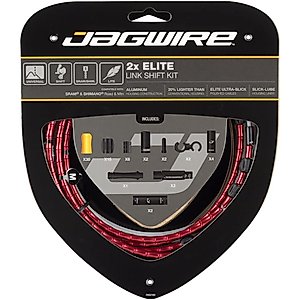 Jagwire 2X Elite Link Shift Kit Adult Unisex Shifters and Cables, Red, One Size