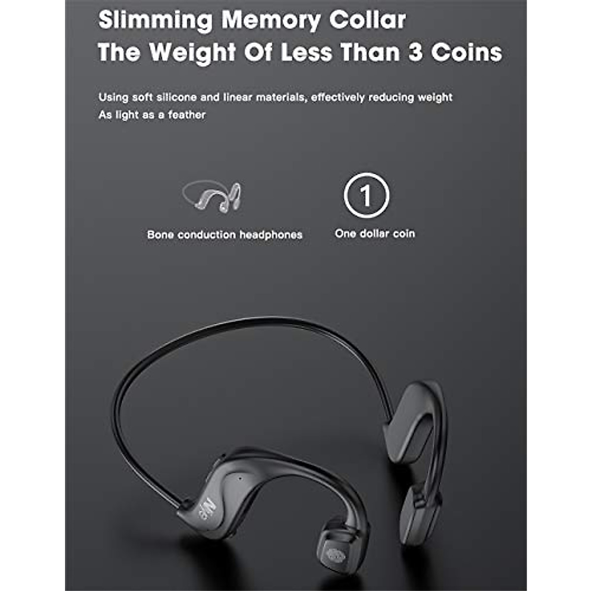 YODZ Bone Conduction Headphones, TWS True Wireless Bluetooth 5.0 Sport Waterproof Earphones Headset, with Mic, for Running, Driving, Cycling,Red