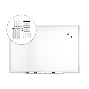 TRU RED Magnetic Steel Dry Erase Board, Satin Frame, 3-ft x 2-ft (TR61169)