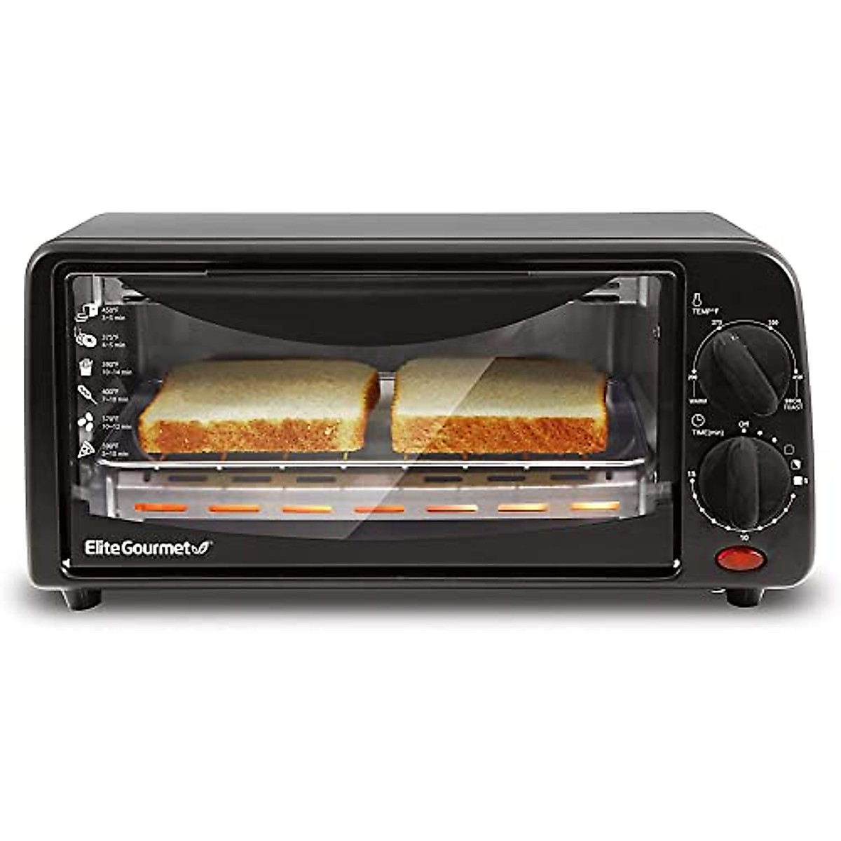 COMMERCIAL CHEF Small Microwave 0.7 Cu. Ft. Countertop Microwave with Digital Display, Black Microwave & Elite Gourmet ETO236 Personal 2 Slice Countertop Toaster Oven with 15 Minute Timer