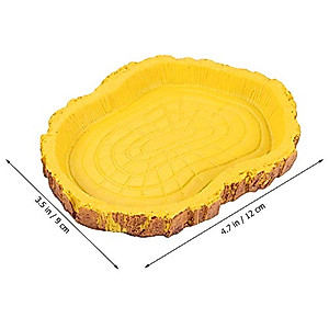POPETPOP Water and Food Dish for Reptiles-Resin Simulated Bowl for Snake,Tortoise,Lizard,Frogs Reptile Water Dish