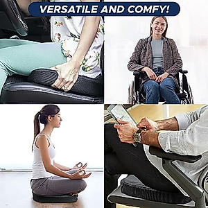 EcoNour Gel Seat Cushion for Pressure Relief | Office Chair Gel Cushion for Sciatica Pain Relief | Anti-Slip & Foam Coccyx Cushion for Tailbone & Lower Back Pain | Ergonomic Orthopedic Seat Cushions