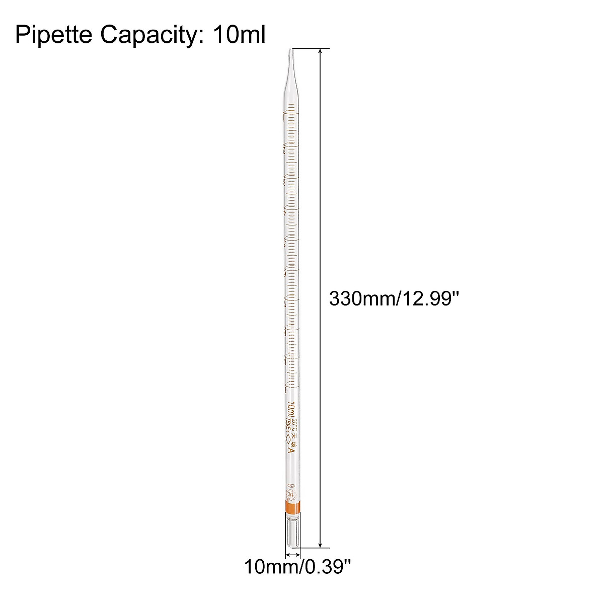 PATIKIL Graduated Dropper Pipettes, 4 Pcs 10ml Reusable Borosilicate Glass Pipette for Transfer Liquid for Laboratory, Chemistry, Clear