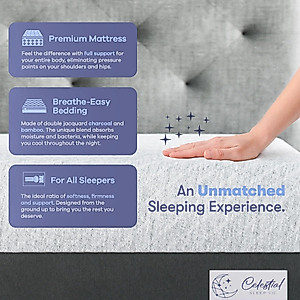 Celestial Sleep Gel Memory Foam Mattress in a Box, Made in The USA, CertiPUR-US Bed, 8 inch Firm - Twin