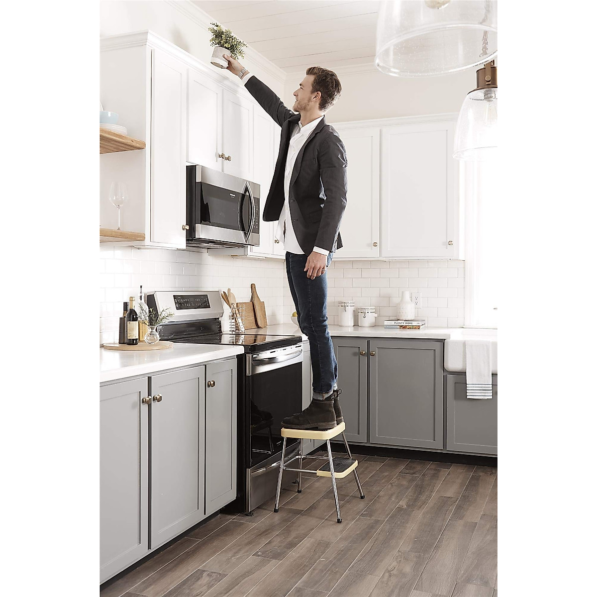 COSCO 11330CBY1E Stylaire Retro Two (Yellow, one Pack) Step Stool,