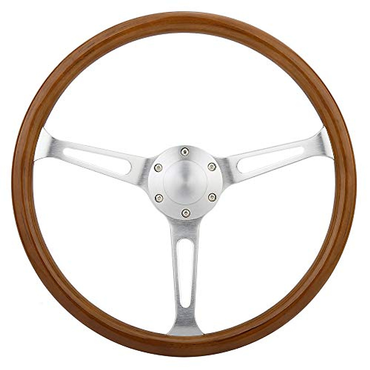 Universal 380mm 15" Inch Deep 40mm Grant Classic Nostalgia Style Wood Grain Steering Wheel with Horn Kit