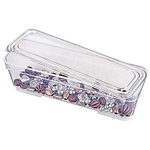 ArtBin 6971AG XL Bins with Lids 4-Pack, [4] Extra Long Art & Craft Organizer Boxes, Clear