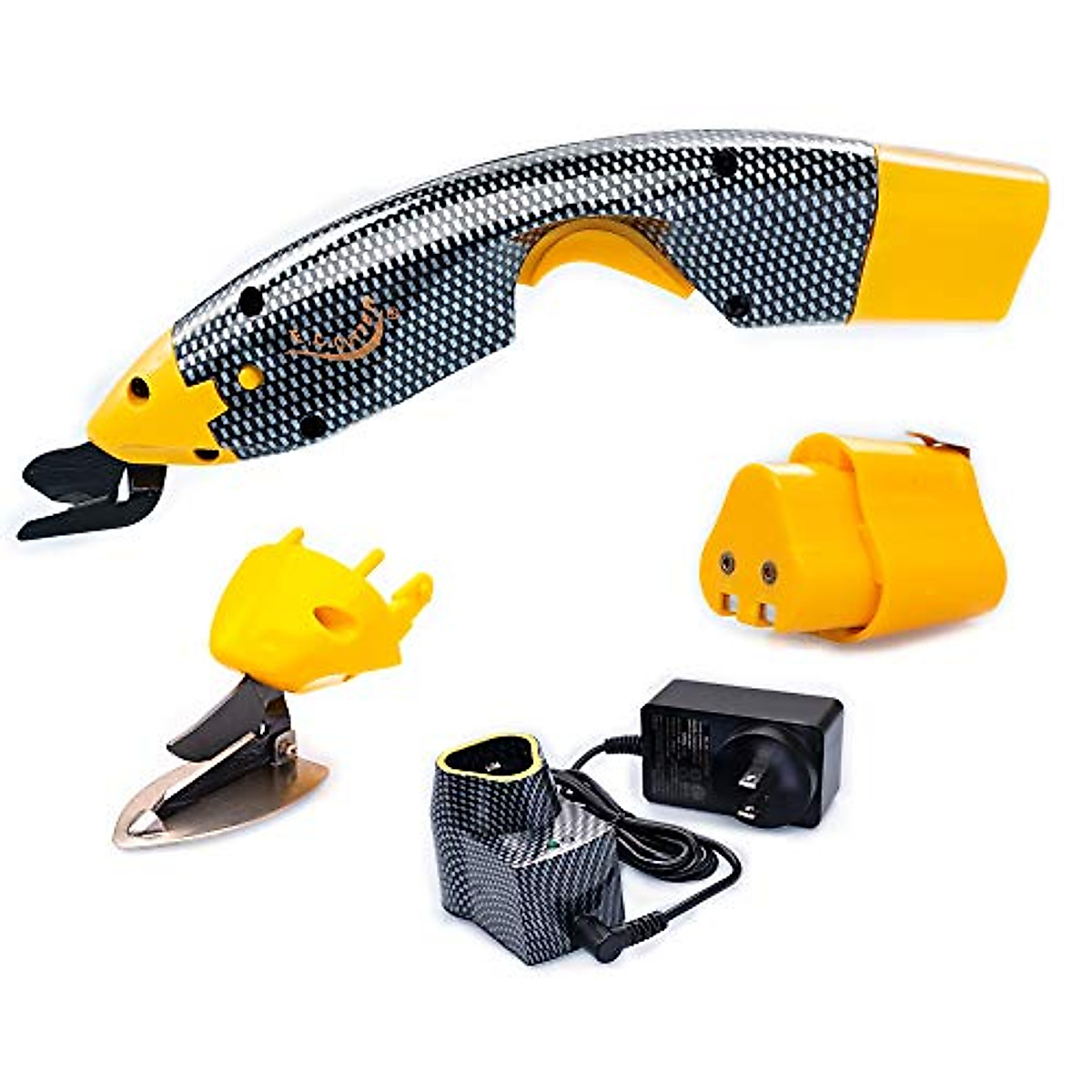 Loboo Idea Power Electric Fabric Scissors Box Cutter For Crafts, Sewing, Cardboard,Cordless Electric Scissors Fabric Cutter with 2 Cutting Blades, Zip Snip Electric Scissors For Cutting Fabric Cloth