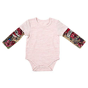 Stephan Baby Snapshirt-Style Diaper Cover with Tattoo Sleeves, Pink, 6-12 Months