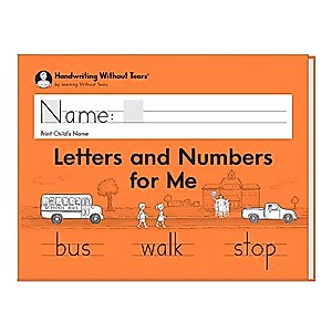 Learning Without Tears - Letters and Numbers for Me Student Workbook, Current Edition - Handwriting Without Tears Series - Kindergarten Writing Book - Capital Letters, Numbers - For School or Home Use