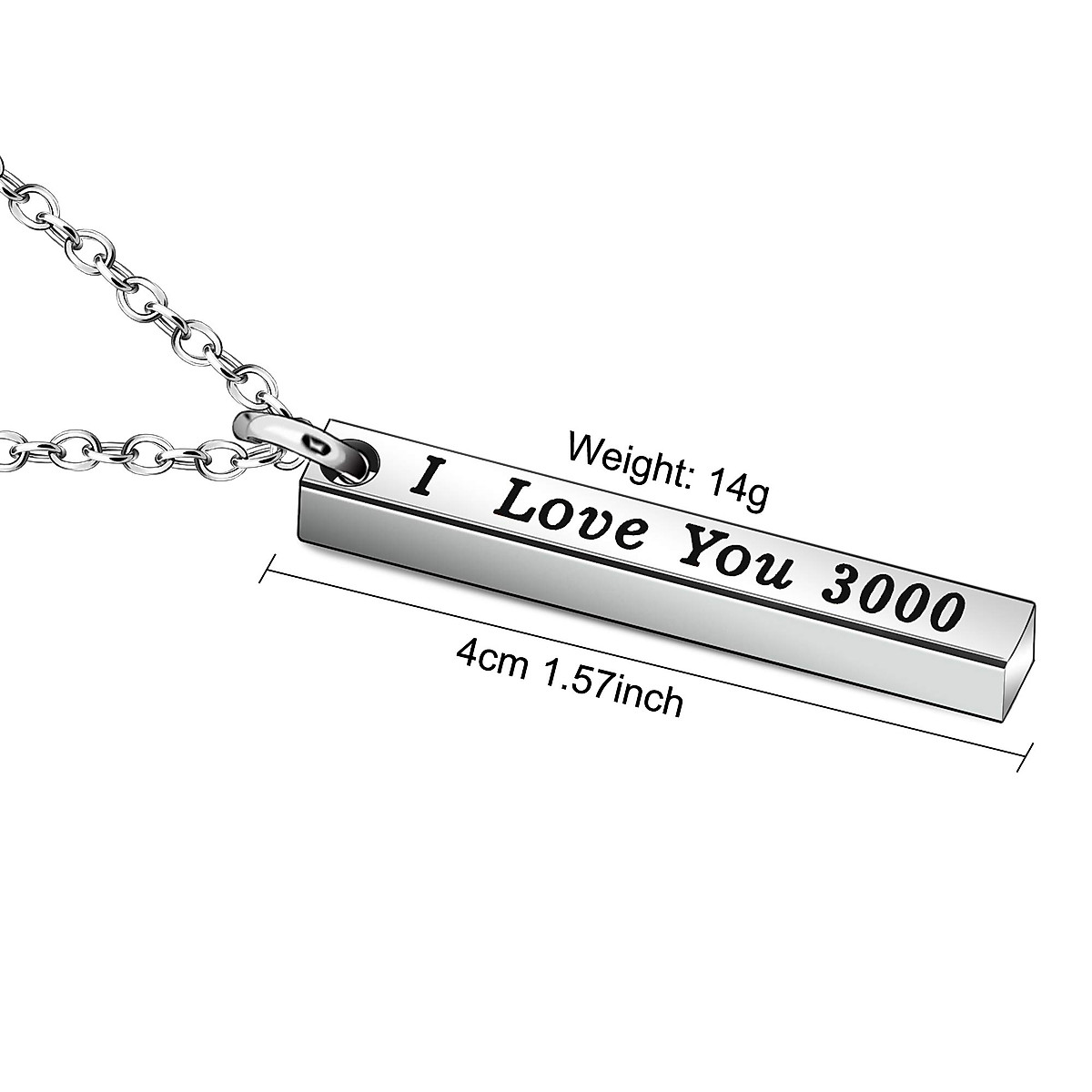 JJIA I Love You 3000 Necklace for Women Men Dad Mom Boyfriend Gifts Girlfriend Gifts Christmas Birthday Gifts
