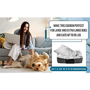 PetMedics Calming Orthopedic Washable Dog Bed with Warming & Cooling Memory Foam Pillow - Chew Proof & Waterproof Bed for Extra Large, Large, Medium, Small Dogs, Puppy, Cat, Kittens, and Pets