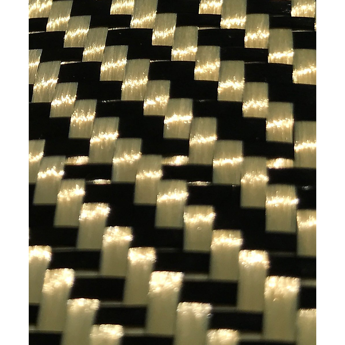 Kevlar FABRIC-2x2 Twill WEAVE-3K/200g (YLW-Blk 1 ft x 4 in)