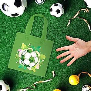 BANBALLON 20 PCS Soccer Party Favor Bags Soccer Non-Woven Gift Bags Treat Gift Bags for Kids Birthday Party Sports Theme Party Baby Shower World Cup Goodie Bags Supplies (Soccer)