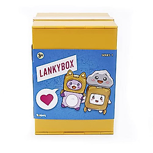 LankyBox Giant Mystery Box: Wearable Boxy case, 2 Figures, one 6” Glow-in-The-Dark Plush, a Squishy , pop-it Fidget Toy, Canny with pop-Out Sticky, and 3 Stickers