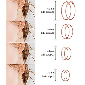 12 Pairs Stainless Steel Hoop Earrings Hypoallergenic Gold Hoops Earrings Set for Women