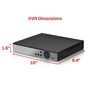 Evertech H.265 8 Channel Hybrid DVR Security Recorder with 2TB Hard Drive, Compatible with 720P, 1080P AHD/TVI/CVI/Analog Cameras