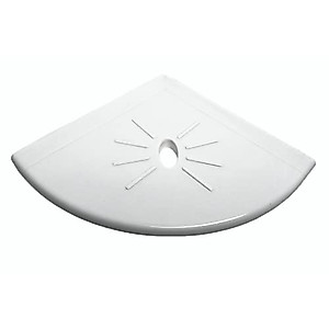 Tenedos Resin Bathroom Corner Shower Shelf Tile Flatback Wall Mounted (White)