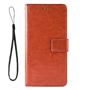 MojieRy Phone Cover Wallet Folio Case for XIAOMI MI Note 10, Premium PU Leather Slim Fit Cover for MI Note 10, 3 Card Slots, Feel Good, Brown