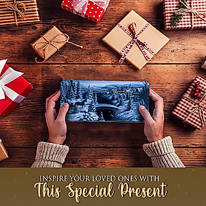 Crave Island Christmas Style Multi-Purpose Rectangular Tin Box with Lid - Metal Rectangle Box - Christmas Cookie Tin - Splendid Christmas Design - Spacious to store Sweets, Candy, and Food Storage