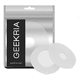Geekria 2 Pairs Flex Fabric Headphones Ear Covers, Washable & Stretchable Sanitary Earcup Protectors for On-Ear Headset Ear Pads, Sweat Cover for Warm & Comfort (S/White)