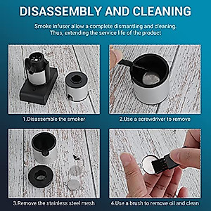 Portable Smoking Gun Wood Cocktail Smoker Handheld Food Kitchen Smoke Infuser for Sous Vide Meat Salmon Cocktails Drink Cheese BBQ Grill,Wood Chips Included