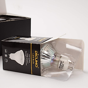 DiCUNO GU10 LED Bulbs 5W Daylight White 6000K, 500lm, 120 Degree Beam Angle, Spotlight, 50W Halogen Bulbs Equivalent, Non-dimmable MR16 LED Light Bulbs, 6-Pack