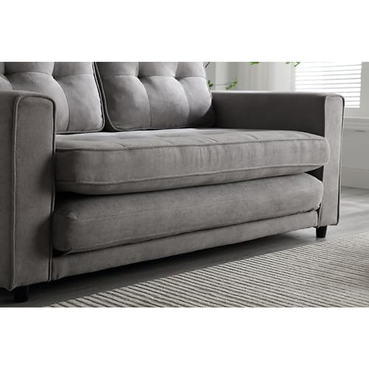 Eafurn 3 Fold Convertible Sleeper Sofa Bed Pull Out Loveseat Versatile Floor Couch for Living Room Home Office RV Furniture