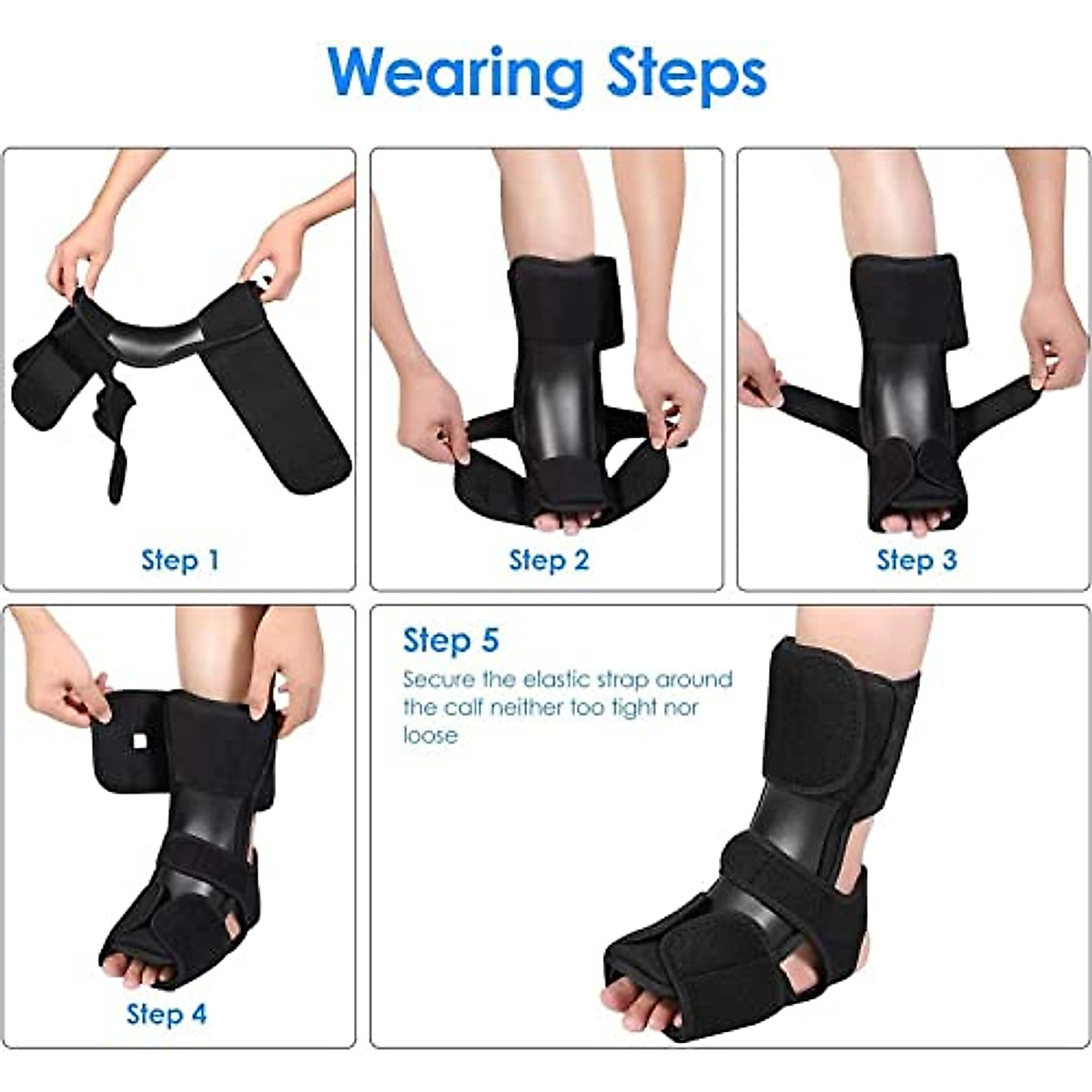 CUSMA Plantar Fasciitis Night Splint, Foot Support Brace Adjustable Foot Stabilizer, Orthotic Sleeping Immobilizer, Arch Support Ankle Brace,L~XL