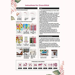 LWZAYS Cross Stitch Kits - Moon Counted Cross Stitch Kits 4 Pack Stamped Cross-Stitch Mountains Needlepoint Counted Kits Beginners,Embroidery Kit Arts and Crafts for Home Decor