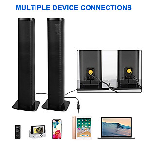 Bluetooth Sound Bars for TV 40W Home Theater Audio Detachable Sound Speaker System Optical/Aux/USB Wired TV Sound bar, 2 in 1 Surround Wall Mountable 35 Inch Separable