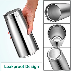 Potchen 16 Pcs 20 oz Stainless Steel Tumbler Bulk with Lids, Double Layered Vacuum Coffee Tumbler Cup Insulated Coated Travel Mug Tumblers for Coffee, Beverages, Hot Cold Drinks(20 oz)