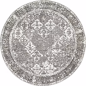 Unique Loom Rosso Collection Vintage, Traditional, Bohemian, Geometric, Distressed, Southwestern Area Rug, 8' 0" x 8' 0", Gray/Ivory