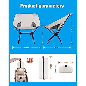 IFOKER Camping Chair Compact,Beach Chair High Hardness,Portable Folding Chair for Camping,Beach,Hiking,Campfire