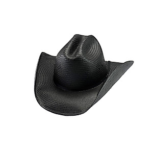 Western Hat! Black Wrangler Shantung Panama Traditional Western Hat (Large)