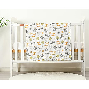 Soft Plush Minky Baby Blanket for Boys Girls Unisex with Print Animal Pattern Double Layer Dotted Backing Bed Throws for Baby Crib Receiving for Newborns