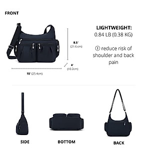 Scarleton Handbags for Women, Crossbody Bags for Women, Shoulder Bag, Nylon Purses for Women with Multi Pockets, H140719 - Navy