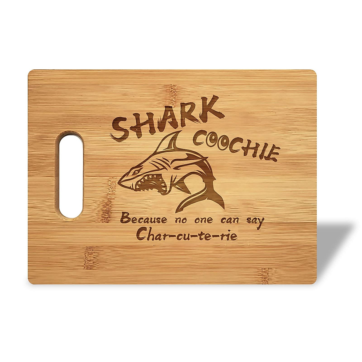 Shark Charcuterie Board, Handmade Bamboo Cootie Board Laser Engraved, Personalized Shark Cutting Board Chopping Board, Mothers Day Gifts for Mom, Housewarming Gift, Wedding Gift for Couple (A11')